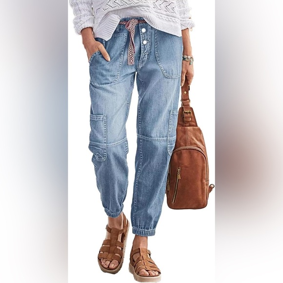 Sundance | Jeans | Sundance Jolienne Denim Cargo Joggers Jeans Size 6 ...